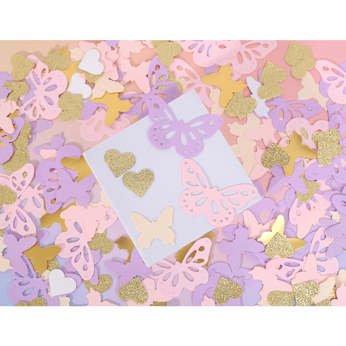 HIKLO Butterfly Table Scatter Confetti - Butterfly Table Decorations, Butterfly Birthday Decor, Butterfly Themed Spring Wedding/Bridal Shower/Baby Shower Party Decor, 210 Pcs Pink Purple Gold Confetti