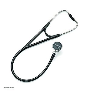 Welch Allyn for Students Harvey DLX Adult Cardiology Stethoscope, Black; 5079-325; Double-Head Chestpiece (Diaphragm and Bell), Dual Lumen Tubing; 28 in.