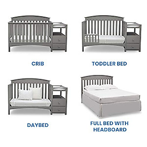 Delta Children Abby Convertible Crib and Changer, Grey