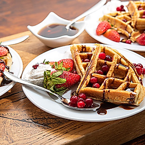 Moss & Stone Belgian Waffle Maker, Electric Waffle Machine, Flips & Non-Stick Grids,Temperature Control, Round Waffle (Black)