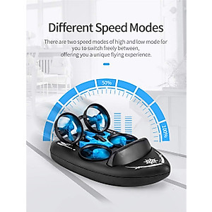 AIROKA H36F Mini Drone for Kid 2.4G Headless Mode 3 in 1 Sea Land Air Flight 4-Axis Quadcopter Boat RC Helicopter for Boys and Girls