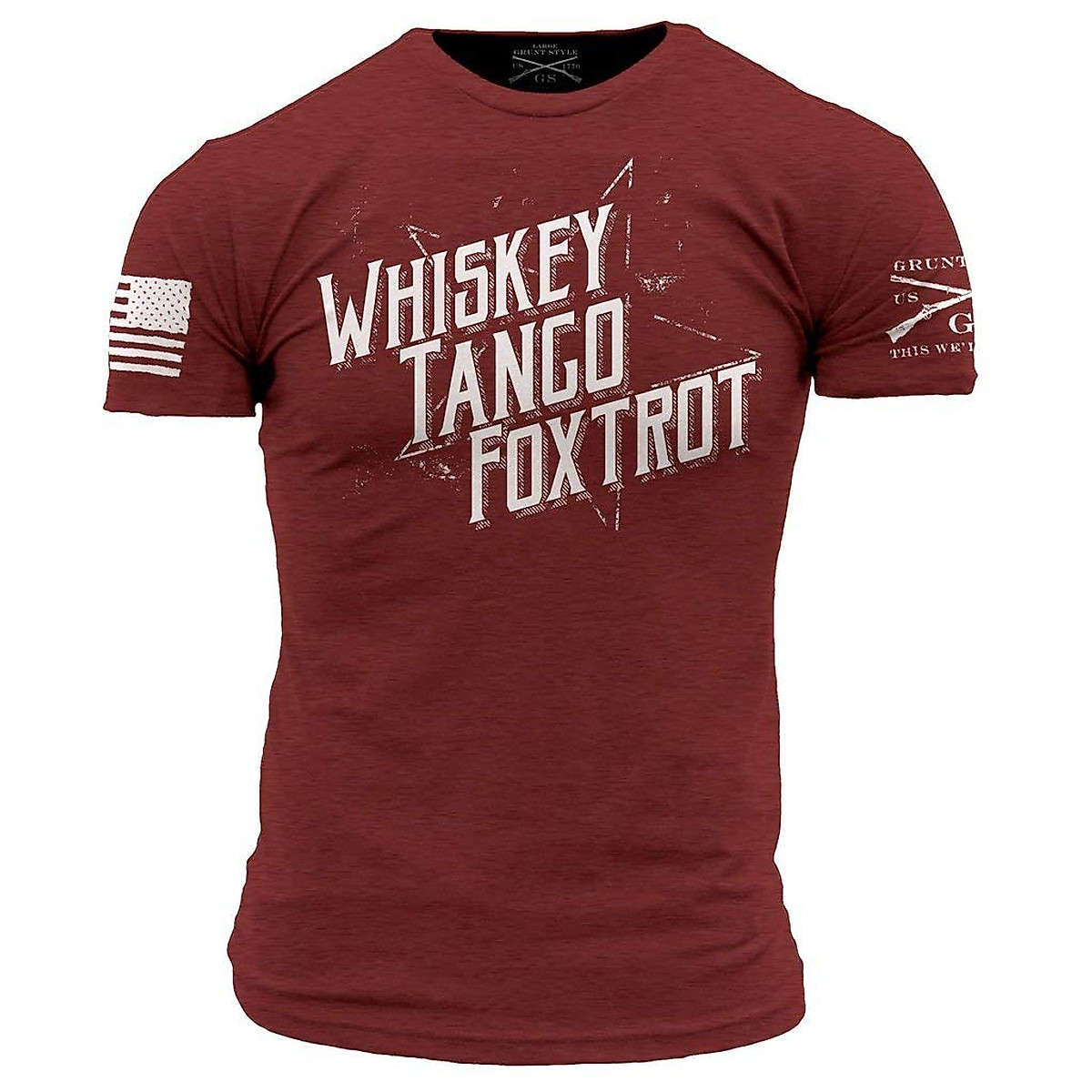 Grunt Style Whiskey Tango Foxtrot II Men's T-Shirt, Color Cardinal Red, Size X-Large