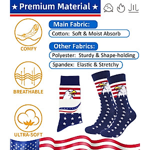 BUENWAZ American Flag Eagle Socks Medium Size for Men, Stars Stripes Patriotic Socks for Fourth of July Independence Day
