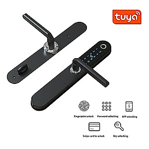 RFID Card Apartment Anti-Theft Fingerprint Password Combination Lock+Card (Right Pull, Silver Password Payment)