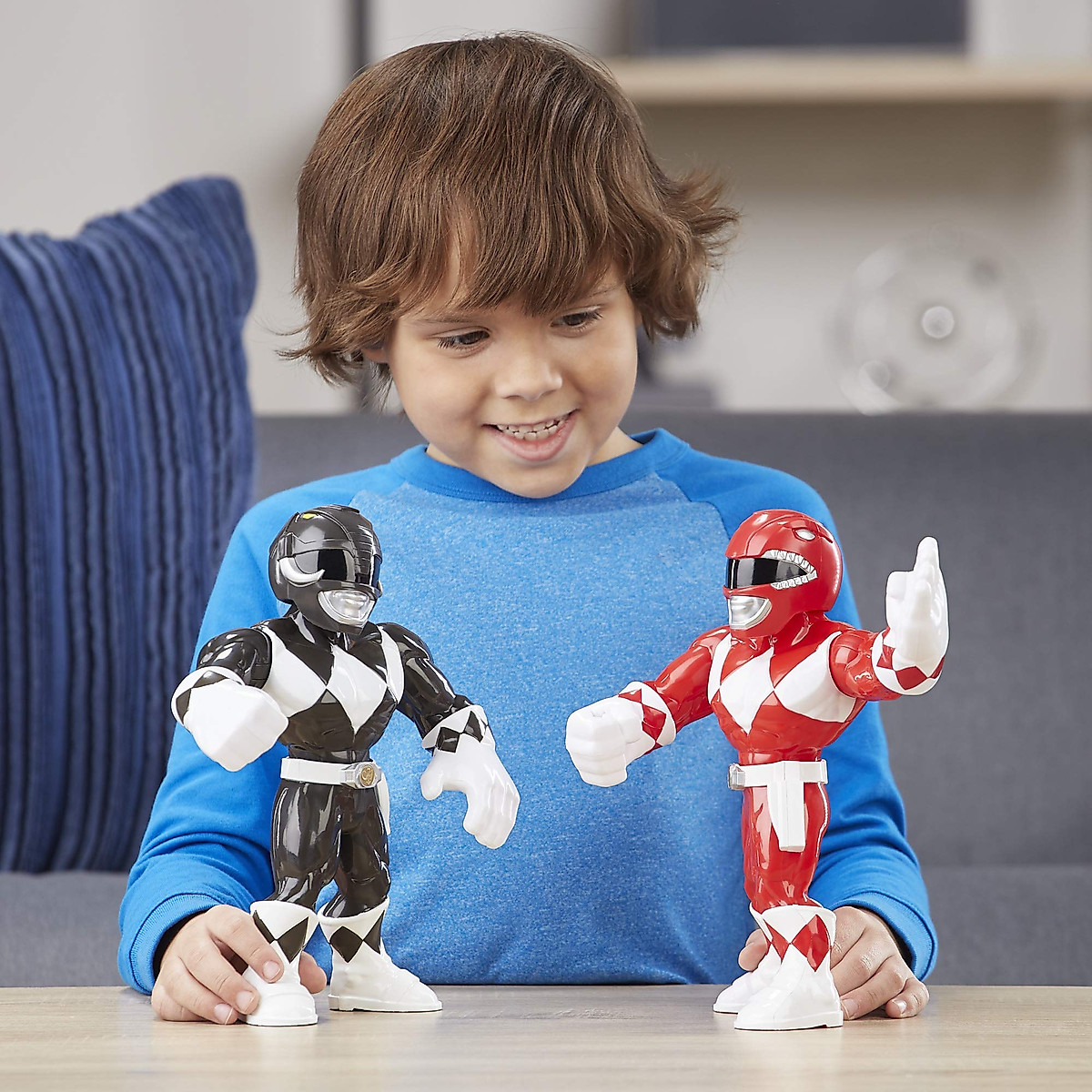 Power Rangers Playskool Heroes Mega Mighties Power Rangers 3-Pack - Red, Blue and Black Ranger 10-Inch Action Figures, Kids Ages 3 and Up (Amazon Exclusive)