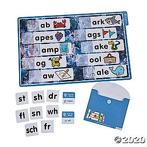 Fun Express Phonological Awareness Games - 200 Piece File Folder Game - Alliteration, Phonics and Language Games for Kindergarten Kids