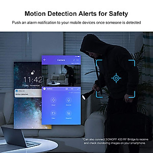 SONOFF 1080P HD Indoor Camera, Smart WiFi Home Security Camera with IR Night Version, Motion Detection, 2-Way Audio, Phone APP Control, Baby Monitor, Cloud Storage, GK-200MP2-B