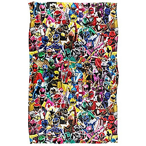 Trevco Power Rangers Crowd of Rangers Silky Touch Super Soft Throw Blanket 36" x 58"