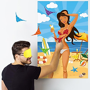 Lemicin Bridal Shower Games Pin The Pants On The Person with 36 Stickers Large Game Poster for Bachelorette Party Games Girls Night Party Games Birthday Party Game