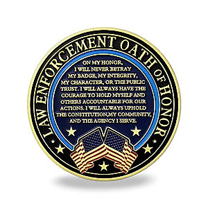Thin Blue Line Sheriff Challenge Coin Law Enforcement Prayer Police Officer Gift