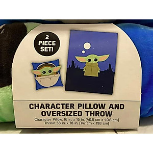StWars Star Wars Mandalorian The Child Character Pillow and Oversized Throw
