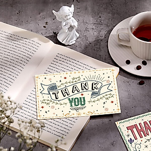 Junkin 80 Pack Thank You Postcards Thanks Blank Note Postcards Retro Appreciation Cards Greeting Cards Assorted Cards for Employee Teacher Adults Team Volunteers, 4 x 6 Inch