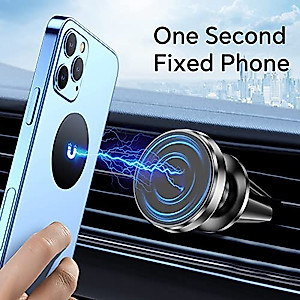 【2-PACK】Car vent Magnetic Phone Mount[ Easily Install ] Reusable Magnetic phone holder for car vent air[ Strong Magnet ] [ 360° Rotation ] Fit for iPhone 13 12 11 Pro Max Samsung & All cell phone
