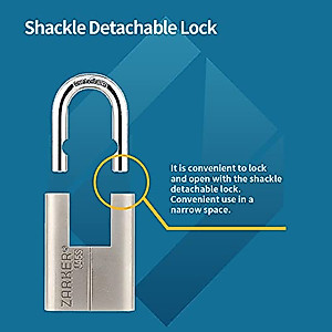 Zarker J45S keyed Padlock-Stainless Steel Shackle, 1-Pack