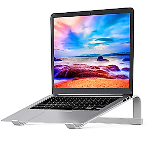 Laptop Stand for Desk，Stable MacBook Pro Stand，Ergonomic Aluminum Computer Riser for 12 13 15 16.2 inch ，Computer Cooling Stand for Mac MacBook Pro Air,HP, Dell, More PC Notebook (Silver)