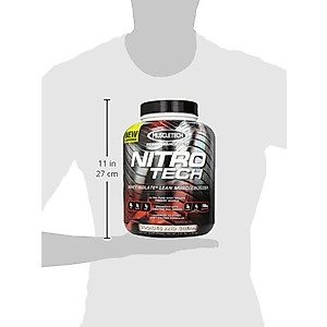 Whey Protein Powder|MuscleTech Nitro-Tech Whey Protein Isolate & Peptides|Protein + Creatine for Muscle Gain | Muscle Builder for Men & Women | Sports Nutrition | Cookies and Cream, 4lb (40 Servings)