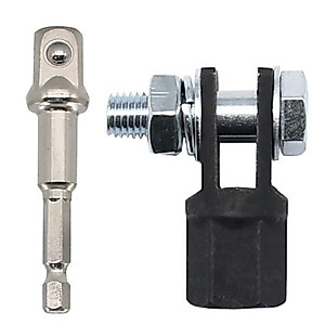 PETCHOR 1/2" Scissor Jack Adapter with Impact Drill, Scissor Jack Adapter Socket Adaptor for 1/2 Inch Drive Impact Wrench or 13/16 Inch Lug Wrench, Easy Lifting, Black