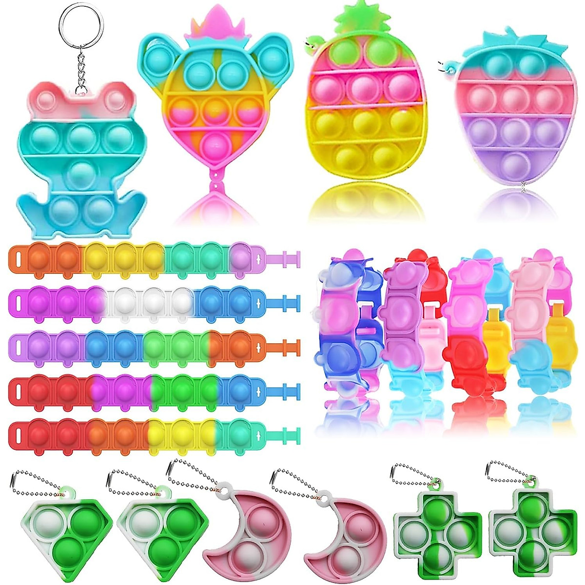Mivanlin 118 Pcs Party Favors for Kids 4-8-12, Pop Fidget Toys, Treasure Box Toys for Classroom Prizes, Pinata Filler Goodie Bag Stuffers, Treasure Chest, Prize Box Toys for Boys Girls