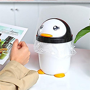 ESD HSDMYSH Desktop Cute Trash Can Countertop Trash Can for Office Table Top Trash Can Miniature Trash Can with Lid Small Waste Basket with Lid(Black)