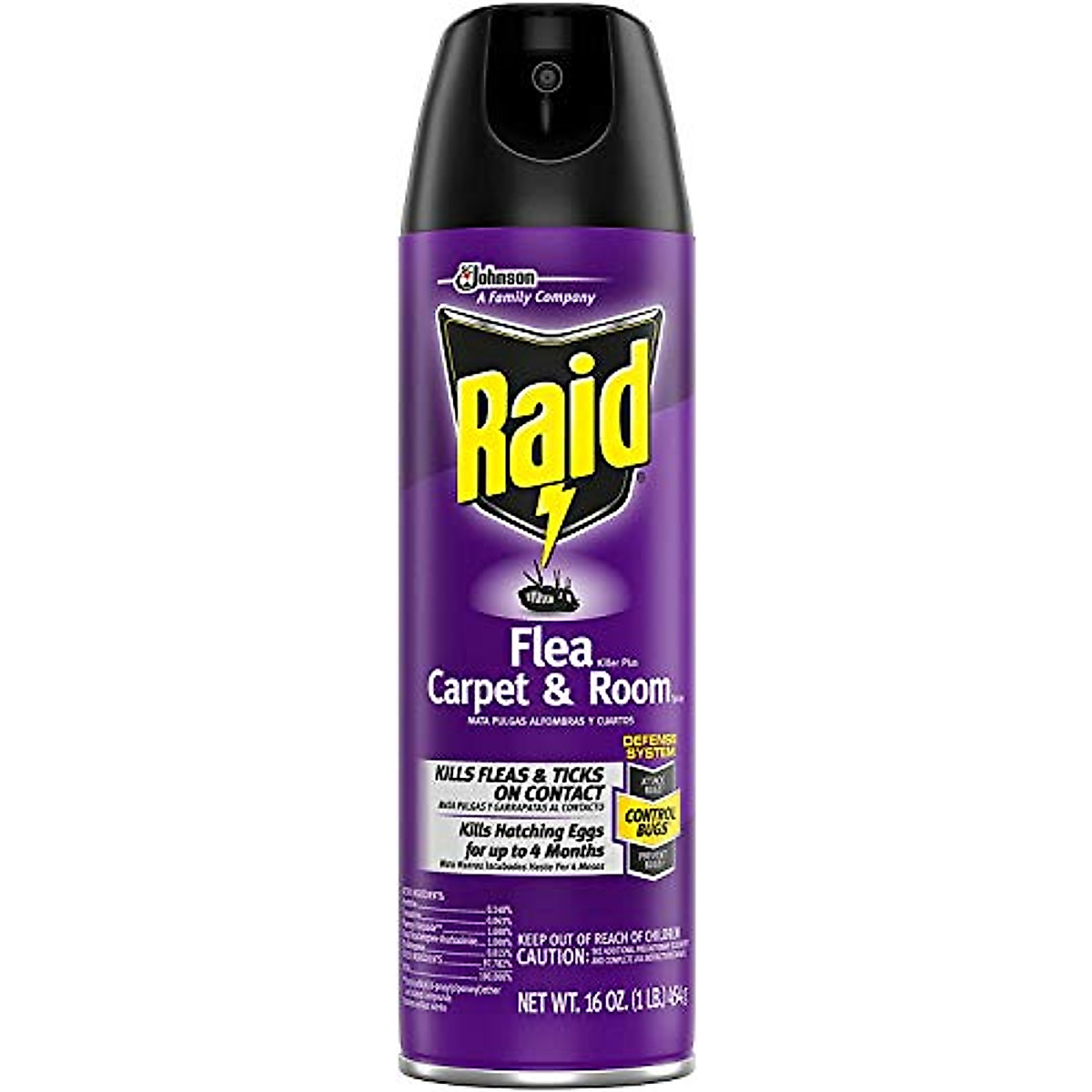 Raid Flea Killer Carpet and Room Spray 16 Ounce (Pack of 4)