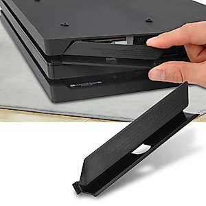 PUSOKEI HDD Hard Drive Slot Cover for PS4 Pro Black Plastic HDD Hard Drive Slot Cover Door Flap for PS4 Pro Console Housing Case Cover