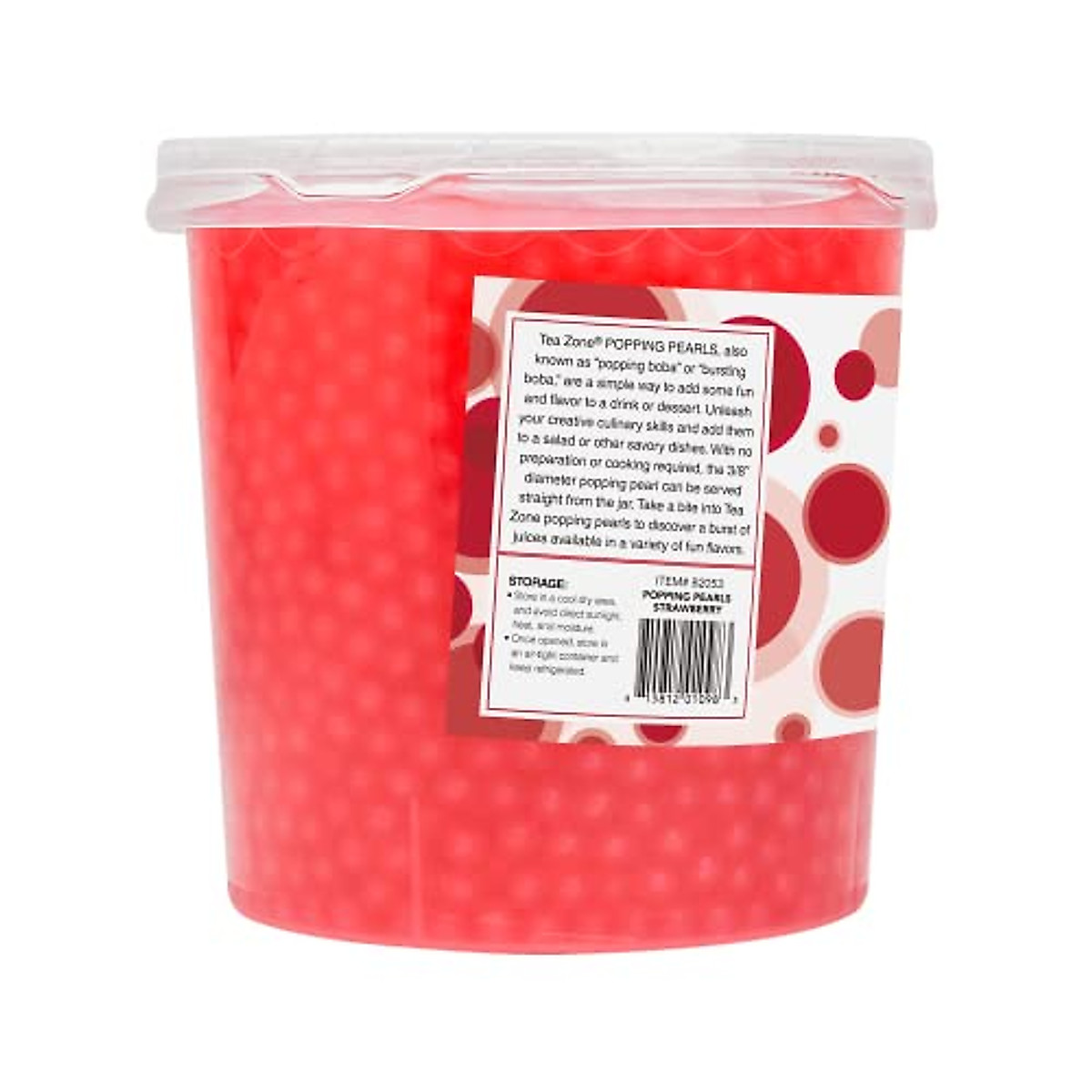 TEA ZONE Apex Popping Pearls Jar, Strawberry, 112.9 Ounce