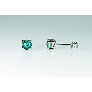 Australian Triplet Opal Earrings - Dainty Australian Opal Triplet Earrings in White or Yellow Gold Plated on Sterling Silver Women's Jewelry