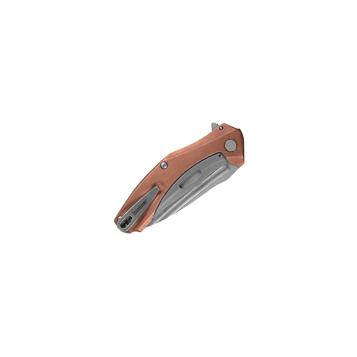 Kershaw Copper Natrix Pocket Knife; 3.25 in. D2 Corrosion Resistant Steel; Heavy Stonewashed Copper Handle, KVT Ball Bearing Opening (7007CU)
