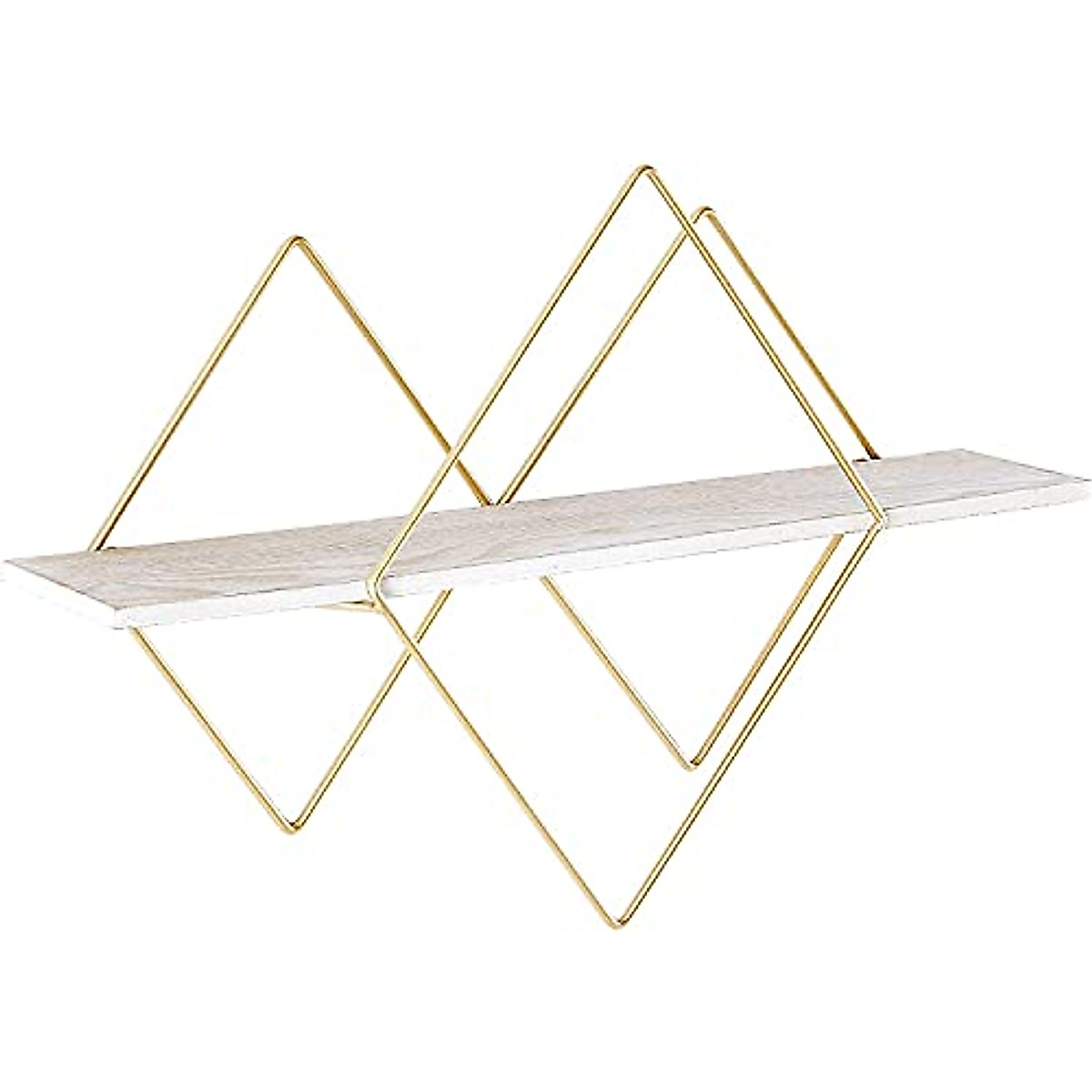 Admired By Nature Geometric Floating Wall Mounted, Wood Storage Shelf Handmade ABN5E126-NTRL