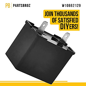 PartsBroz WPW10662129 Run Capacitor - Compatible With Whirlpool Maytag KitchenAid Refrigerator Models - Replaces AP6023677 2169373 W10662129 PS11757023 - Reliable Start and Cooling Solution