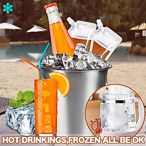 UrDee 20 Pcs Drinking Flasks, Drink Pouches for Adults Cruise Liquor Flask Kit for Travel with Funnel Concealable and Reusable Rum Runner Juice Travel Plastic Liquor Bags for Sneak Drink