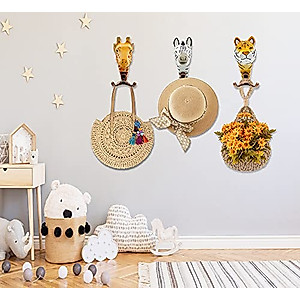 WINGFISH Wood Coat Hooks Wall Mounted Single Decorative Giraffe Wall Hook Wall Hanger for Hanging Keys Towel Jackets Clothes Bag Hat…