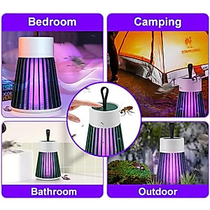 Mozz Guard Mosquito Zapper, 2024 New MozzGuard Outdoor Mosquito Lamp, USB Charing and Low Noise, Portable Cordless Zapper Outdoor, for Indoor, Home Garden, Camping, Picnic (2 Pack)