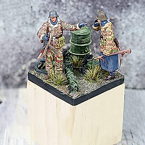 Cayway 128 PCS Static Grass Tuft Model Grass Tufts Terrain Model Kit Resin Static Scenery Model, Fake Moss Grass and Tweezers for Train Landscape Railway Artificial Grass Modeling