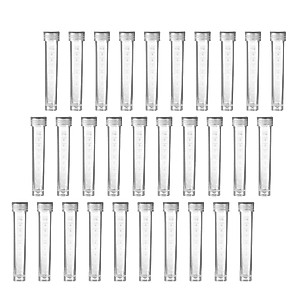 Eowpower 30 Pieces 10 ml Lab Plastic Graduated Sample Vial Storage Bottles Tube Tubes with Seal Cap Container