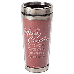 Merry Christmas 16 Oz Stainless Steel Travel Mug with Lid