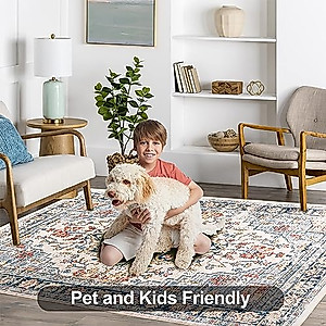 Area Rug 5x7 Rugs for Living Room 5x7 Persian Rugs Washable Rugs 5x7 Vintage Rug for Bedroom Distressed Non Slip