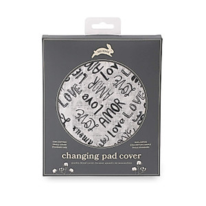 Red Rover Kid Muslin Changing Pad Cover – 16” x 32” - 100% Cotton – Machine Washable – Standard Size - Stitched Holes for Safety Straps – Lightweight & Breathable – Unisex (Love Language)