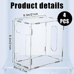Domensi 4 Pcs Breast Milk Storage Tower Breast Milk Freezer Storage Organizer for Milk Freezer Bags Clear Breastmilk Storage Container Reusable Breastfeeding Accessories Fridge, 8.3 x 8.3 x 5 Inch