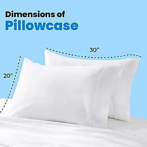 Avalon Bedding Pillow Cases Standard Size White Pillow Cases Set of 12 Cotton Blend 200 TC Soft & Breathable Perfect for Home & Hospital, Hotel Quality Queen Pillow Protectors 30x20 Inches