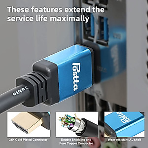 Postta HDMI 2.0V Cable(50 Feet) Support 4K 2160P,1080P,3D,Audio Return and Ethernet - 1 Pack(Blue)