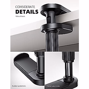 Lamicall Headphone Stand, Headset Hanger - [2022 Upgarded] 360° Rotating Earphones Holder Hook Mount Clamp under Desk for Airpods Max, Sennheiser, Sony, More, Black