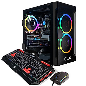 CLX Set Gaming Desktop - Intel Core i7 10700F 2.9GHz 8-Core Processor, 16GB DDR4 Memory, GeForce RTX 3050 8GB GDDR6 Graphics, 500GB SSD, 2TB HDD, WiFi, Windows 11 Home 64-bit