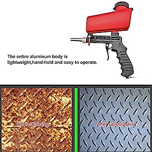 90psi Portable Gravity Sandblasting Gun Aluminium Pneumatic Sandblaster Spray Gun Sand Removal Blasting Power Machine