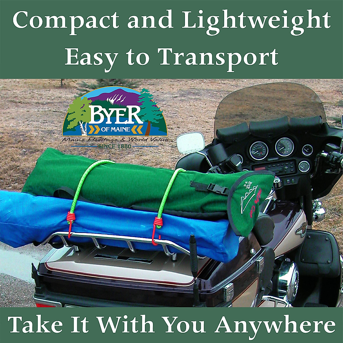 BYER OF MAINE, TriLite Cot, Very Compact When Folded, Set Up 74" L X 25" W X 8", Camping Cots for Adults, Portable Cot, Tri Lite Cot, Cot, Lightweight Cot, Outdoor Cot, Foldable Cot, Single