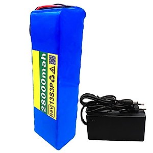 Tiahf 48V 28Ah E-Bike Battery, 13S3p Electric Scooter Lithium Ion Battery with Xt60 Plug +Charger, Built-in 30A BMS, for 350W 500W 750W 1000W Motor Ebike Electric Bicycle