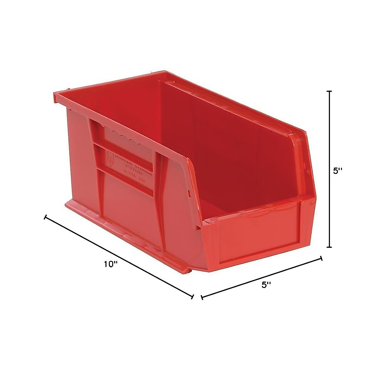 Quantum Storage Systems QUS230 Plastic Storage Stacking Ultra Bin, 10-Inch by 5-Inch by 5-Inch, Red, Case of 12 (QUS230RD)