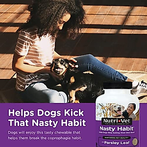 Nutri-Vet Nasty Habit Chewable Tablets for Dogs | Helps Stop Puppies and Dogs from Eating their Own Stool | 120 Count