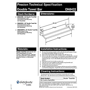 Moen, Chrome DN8422CH Preston 24-Inch Bathroom Double -Towel Bar