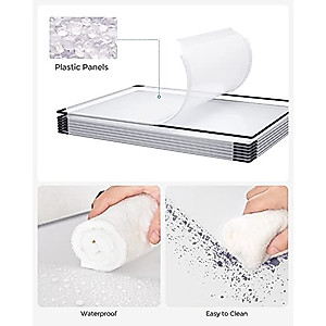 SONGMICS Storage Cubes and Cube Storage Organizer Bundle, 6 Non-Woven Fabric Bins with Double Handles, 6 Closet Organizers and Storage, Geay and White UROB26LG and ULPC06W